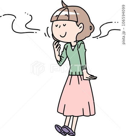 香りを嗅ぐ女性のイラスト素材 [106594099] - PIXTA