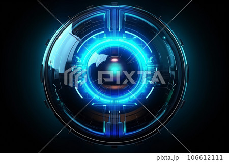 Futuristic Eye Scan in Abstract Blue Backgroundのイラスト素材 [106612111] - PIXTA