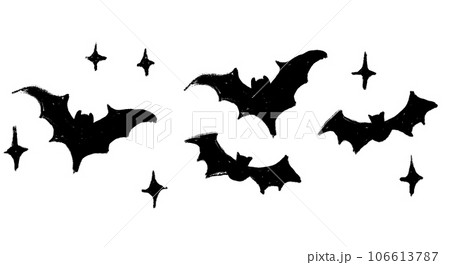 Hand drawn illustration border of black vampire...のイラスト素材 [106613787 ...