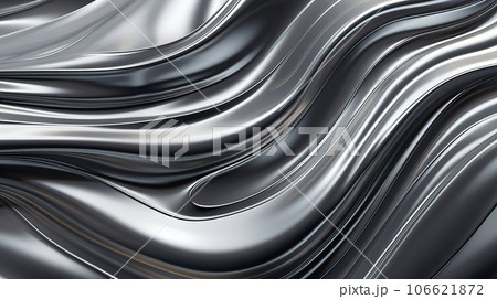 Gray background with molten metal effect. Wavy...のイラスト素材 [106621872 ...