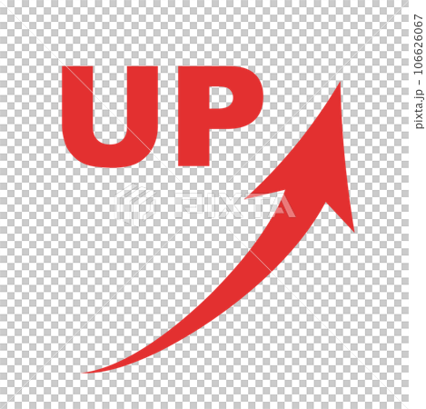 Up arrow with text - red - Stock Illustration [106626067] - PIXTA