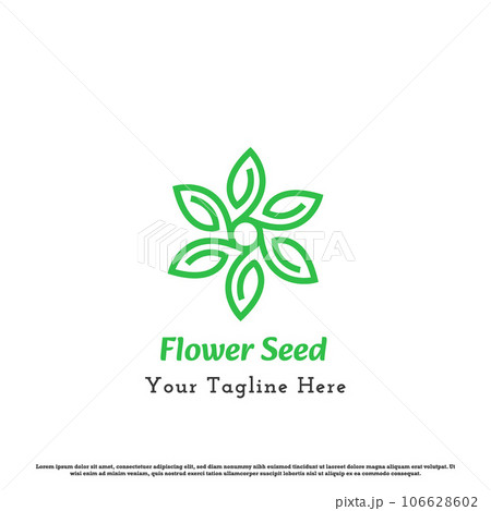 Flower plant seed logo design illustration....のイラスト素材 [106628602] - PIXTA