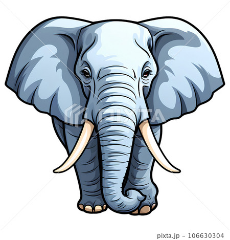 Front View Of A Cartoon Elephant