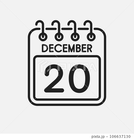 Icon page calendar day -201 Decemberのイラスト素材 [106637130] - PIXTA