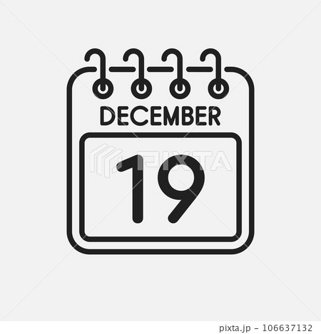 Icon page calendar day - 19 Decemberのイラスト素材 [106637132] - PIXTA
