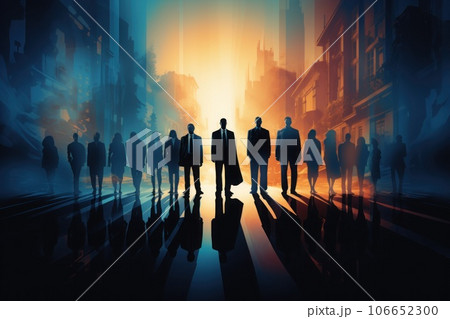 People dressed as business leaders standing...のイラスト素材 [106652300] - PIXTA