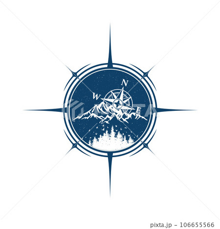 Mountains compass forest symbolのイラスト素材 [106655566] - PIXTA