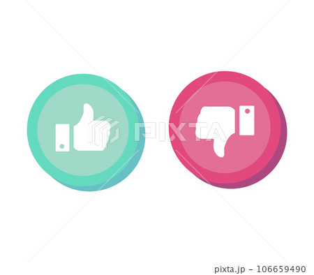 Like and Dislike signs. Green check mark LIKE...のイラスト素材 [106659490] - PIXTA