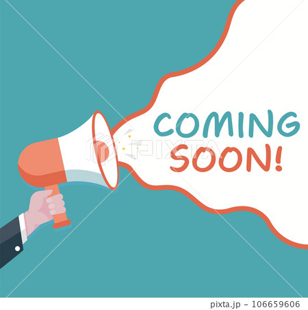 Coming soon- Male hand holding megaphoneのイラスト素材 [106659606] - PIXTA