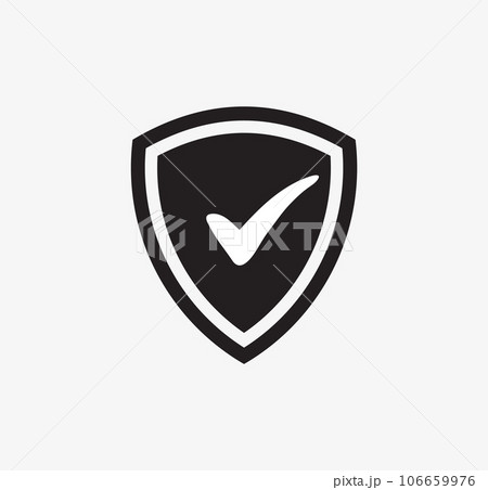 Sheild check icon isolated on White background のイラスト素材 [106659976] - PIXTA