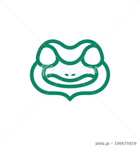 Frog head face line modern creative logoのイラスト素材 [106670859] - PIXTA