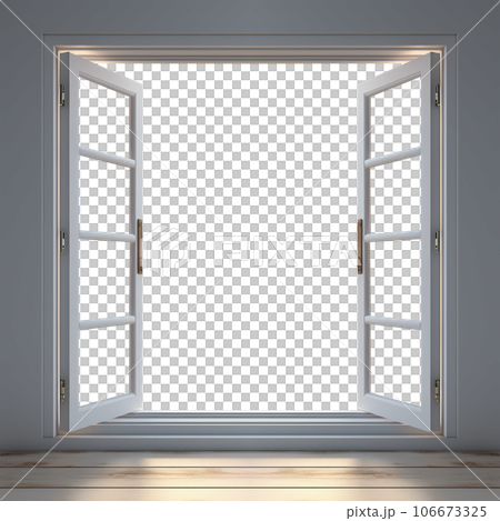 White window in modern style with transparent...のイラスト素材 [106673325] - PIXTA