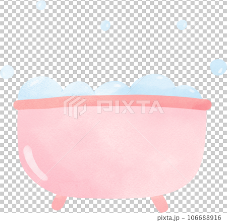 cute baby shower girl pink bathtubのイラスト素材 [106688916] - PIXTA