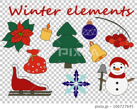 set of vector winter elementsのイラスト素材 [106727645] - PIXTA