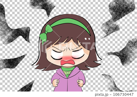 girl staring angrily - Stock Illustration [106730447] - PIXTA