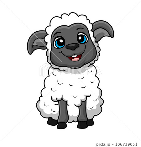 Cute sheep cartoon on white backgroundのイラスト素材 [106739051] - PIXTA