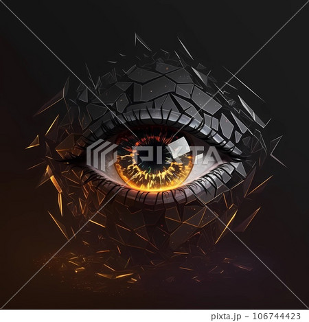 Human eye geometric art with transparent glow...のイラスト素材 [106744423] - PIXTA
