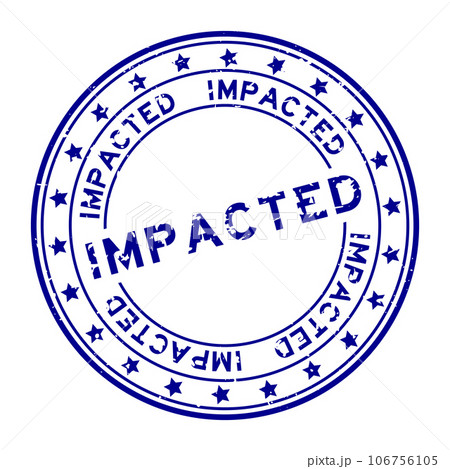 Grunge blue impacted word round rubber seal...のイラスト素材 [106756105] - PIXTA