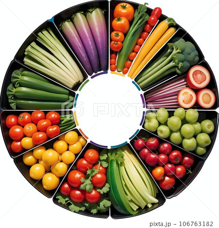 AIイラスト素材(野菜)：カラフルで新鮮な美味しそうな野菜【AI生成画像】のイラスト素材 [106763182] - PIXTA