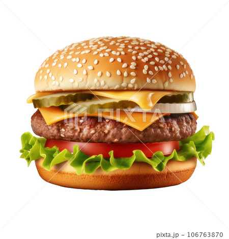 Hot tasty hamburger isolatedのイラスト素材 [106763870] - PIXTA