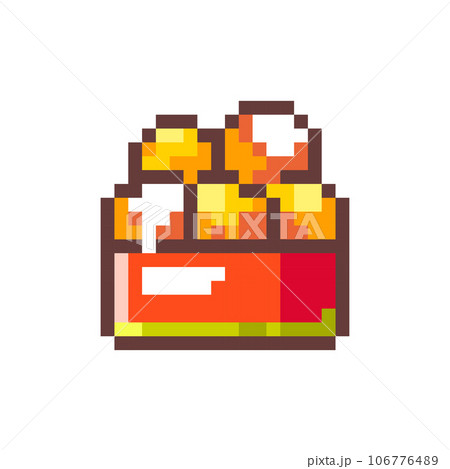 Pixel Art Fried Cheese Balls. Retro 8 bit Style...のイラスト素材 [106776489 ...