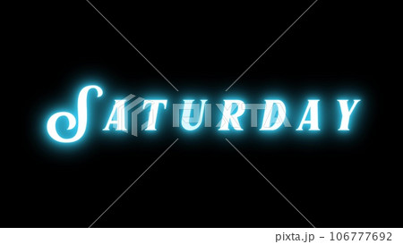 Saturday Neon Text Sign On Black Background....のイラスト素材 [106777692] - PIXTA
