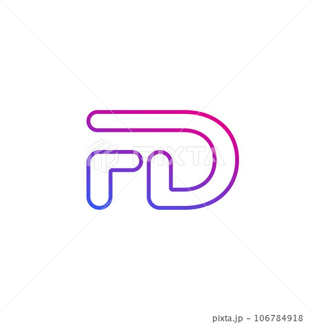 FD logo, letters in line designのイラスト素材 [106784918] - PIXTA