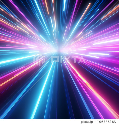 Abstract colorful background bright neon rays...のイラスト素材 [106786183] - PIXTA