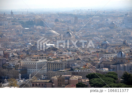 Aerial drone view of Rome city, Italyの写真素材 [106811377] - PIXTA