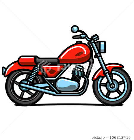 cartoon, illustration, motorcycle, bike, motor,...のイラスト素材 [106812416 ...