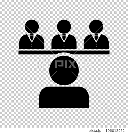 Group interview silhouette icon. vector. - Stock Illustration ...