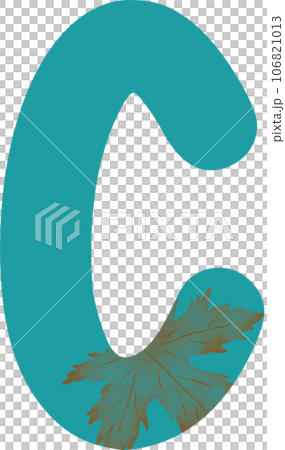 C green letter or alphabet decorated with Maple... - Stock Illustration ...