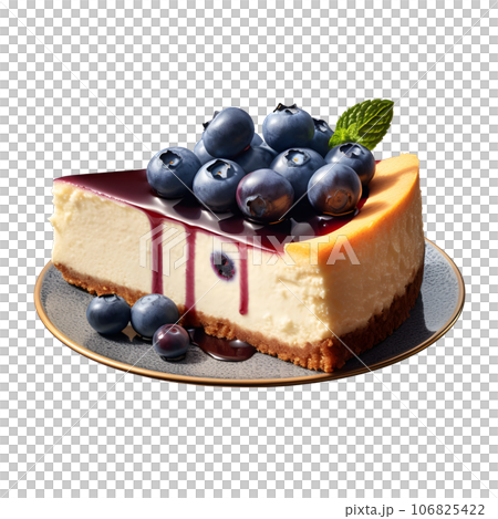 Blueberry Cheesecake Isolated on a Transparent... - Stock Illustration ...