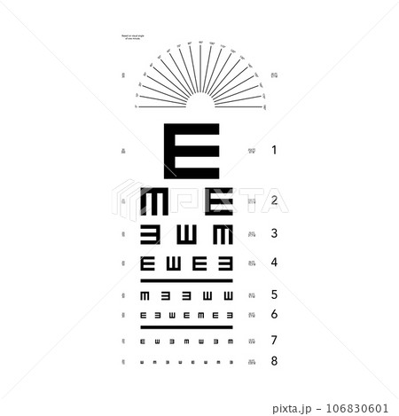 E chart Eye Test Chart tumbling and astigmatism...のイラスト素材 [106830601 ...