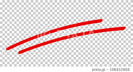 simple handwritten double line red - Stock Illustration [106832608] - PIXTA