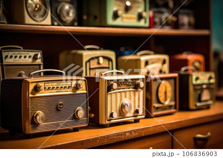 A variety of vintage table top retro radios....のイラスト素材 [106836903] - PIXTA