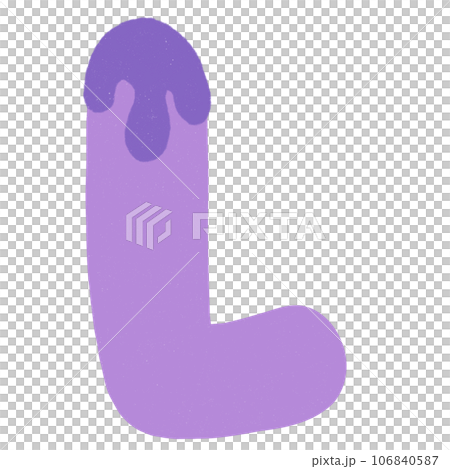 Letter L hand drawn crayons textureのイラスト素材 [106840587] - PIXTA