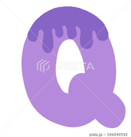 Letter Q hand drawn crayons textureのイラスト素材 [106840592] - PIXTA