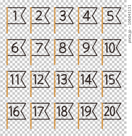 Hand-drawn crayon material Number icon set up... - Stock Illustration ...