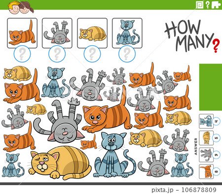 how many cartoon cats animal characters...のイラスト素材 [106878809] - PIXTA