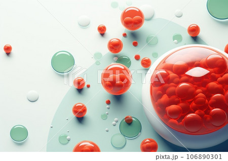 illustration of white and red cells still life...のイラスト素材 [106890301 ...
