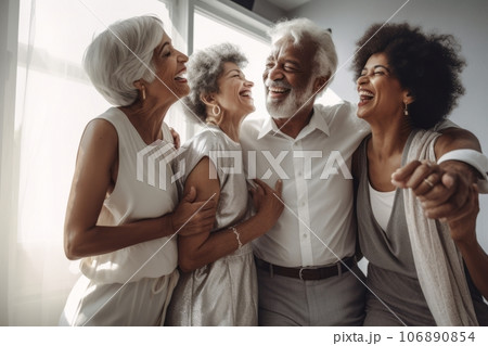 A group of laughing, happy African Americans, a...のイラスト素材 [106890854 ...