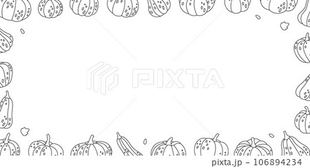 Pumpkin Black And White Clipart Border