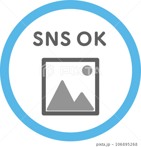 SNS掲載OK・SNS OKのアイコン（細いタイプ）のイラスト素材 [106895268] - PIXTA