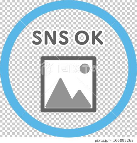 SNS掲載OK・SNS OKのアイコン（細いタイプ）のイラスト素材 [106895268] - PIXTA