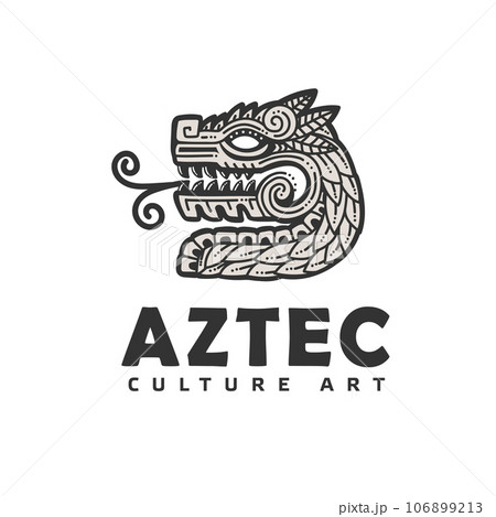 hand drawn aztec dragon head vectorのイラスト素材 [106899213] - PIXTA
