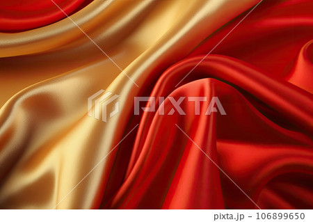 Satin texture red and gold fabric backgroundのイラスト素材 [106899650] - PIXTA
