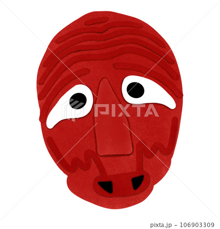 red mask isolated on white backgroundのイラスト素材 [106903309] - PIXTA
