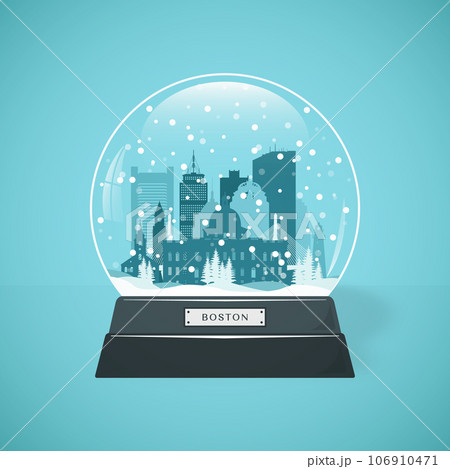 Boston City skyline snow globe.のイラスト素材 [106910471] - PIXTA