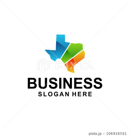 Map of texas city colorful creative logoのイラスト素材 [106938581] - PIXTA